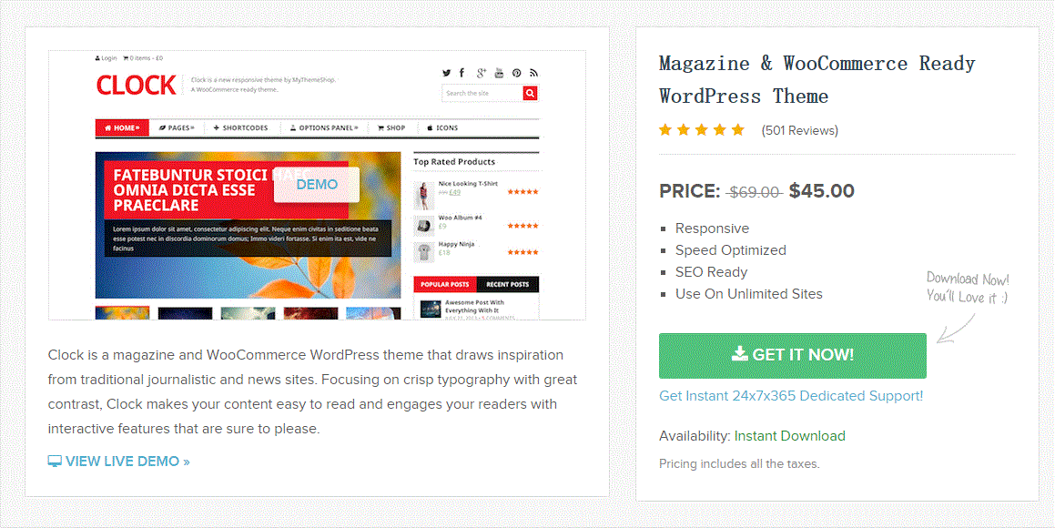 Wordpress模板分享 Clock v1.2.1 WP Responsive WooCommerce | 5base.com